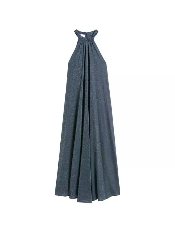 Momoni Lurex Jersey Maxi Dress - Blue