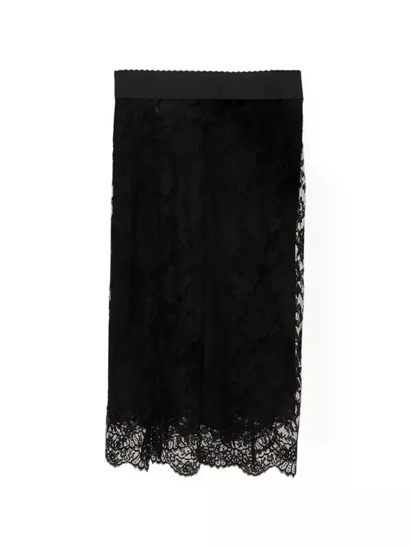Dolce & Gabbana Lace Midi Skirt - Black