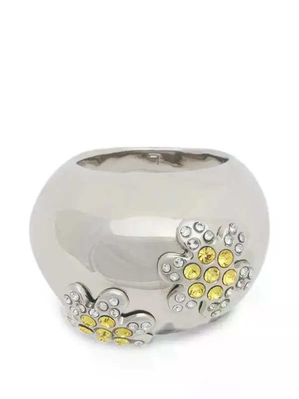 Marni Crystal-embellished Flower Ring - Silver