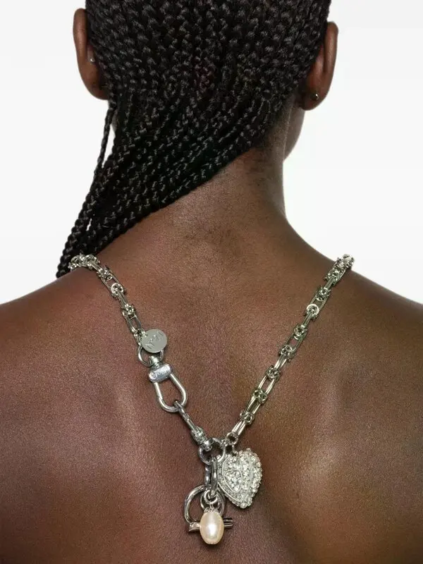 N°21 Crystal-embellished Heart Pendant Necklace