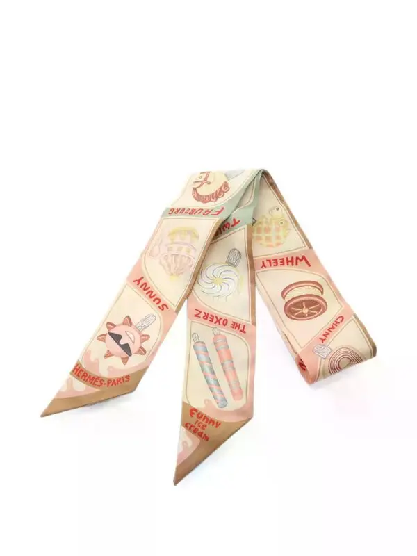 Hermès 2010s Funny Ice Cream Twilly Scarf
