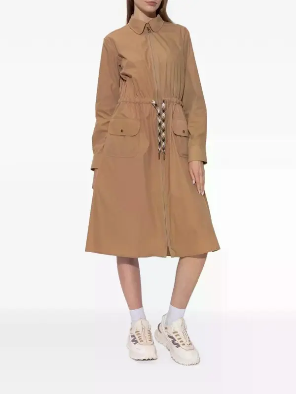 Moncler Drawstring-waist Zip-up Midi Dress - Neutrals