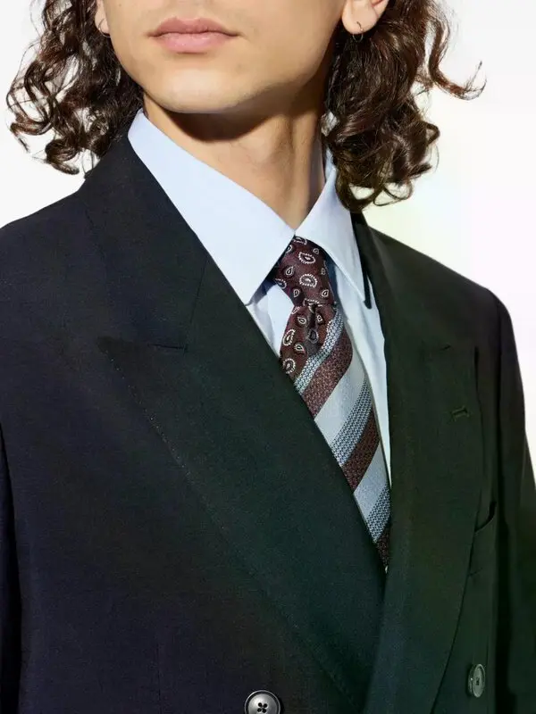 Etro Paisley-print Striped Tie - Brown