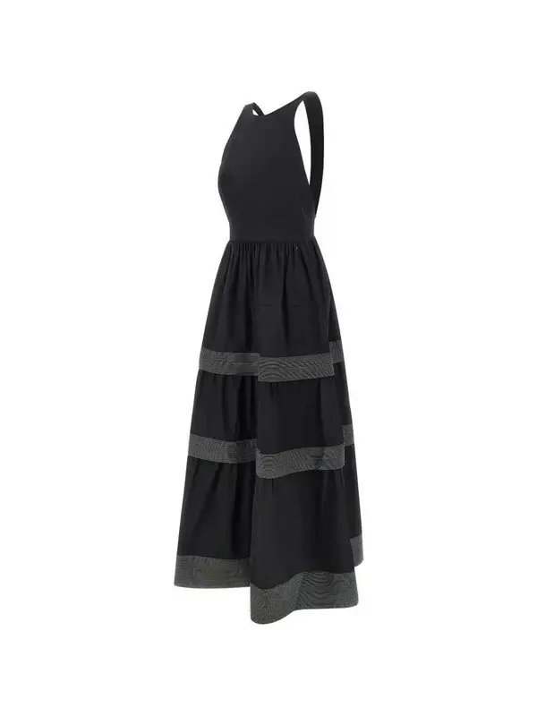 BOSS Tiered Striped-trim Dress