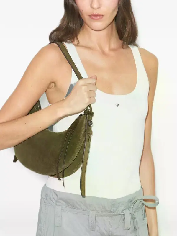 Tory Burch Romy Suede Half Moon Bag - Green