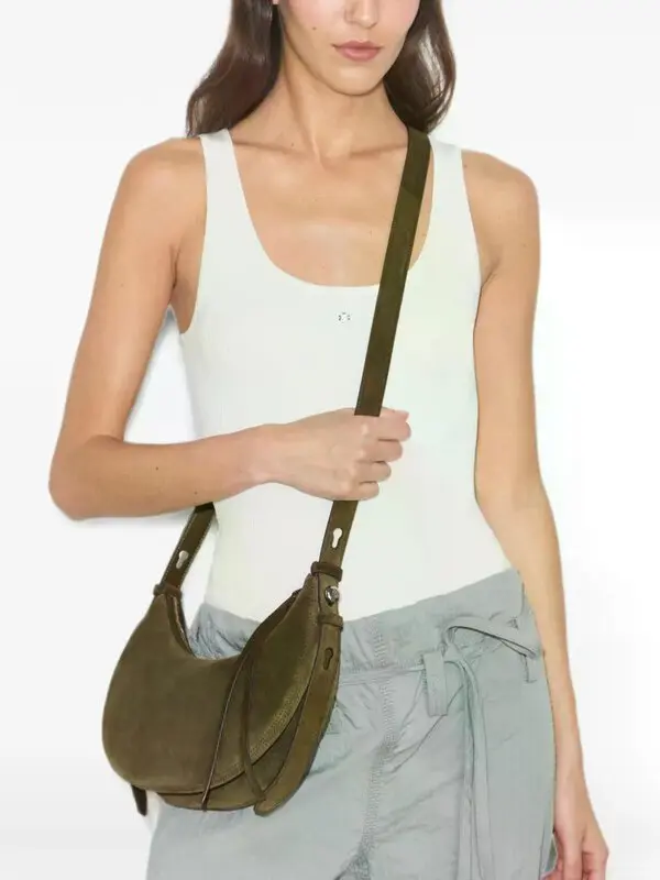 Tory Burch Romy Suede Half Moon Bag - Green