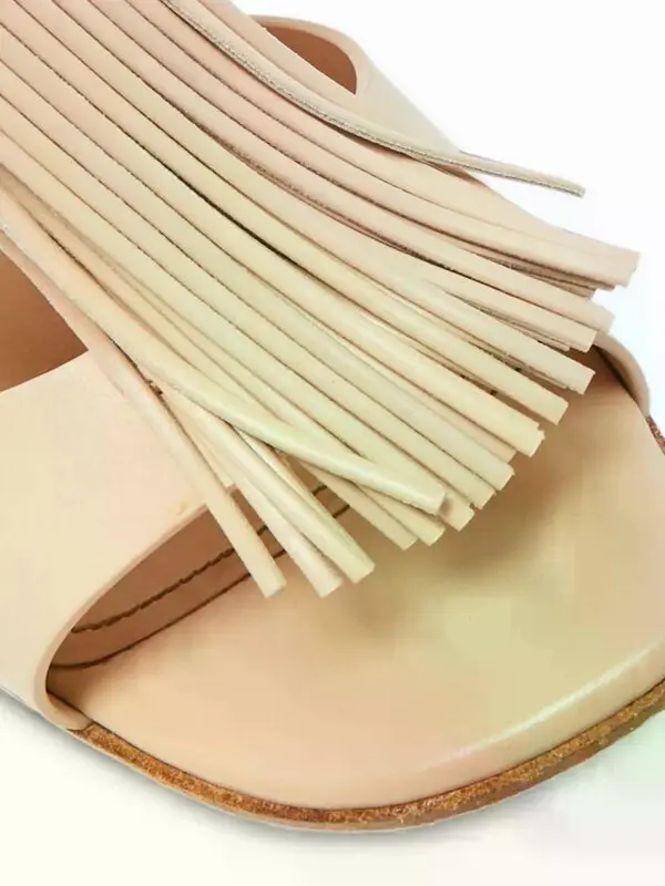 TOD'S Fringe Detail Slingback Sandals