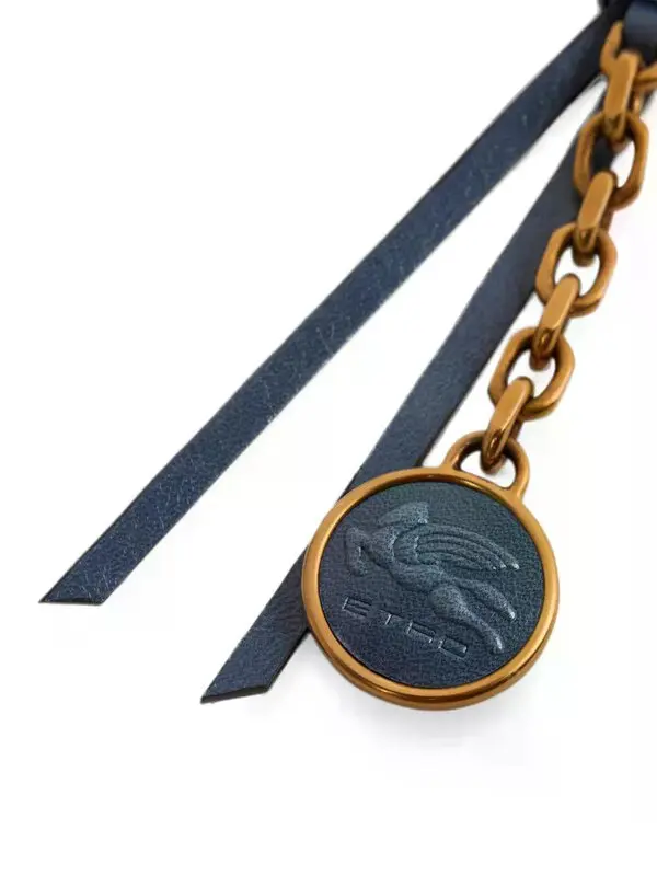 Etro Nappa Leather Charm With Chain And Pegaso Coin