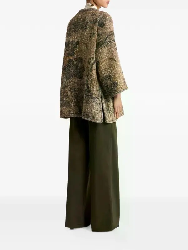 Etro Bouclé Kesa With Floral And Animal Motif