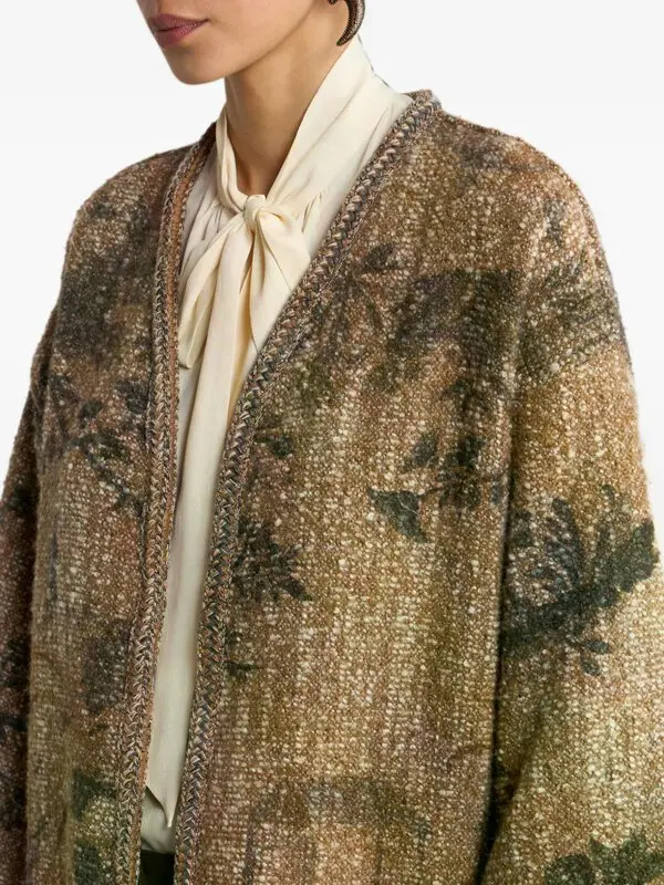 Etro Bouclé Kesa With Floral And Animal Motif