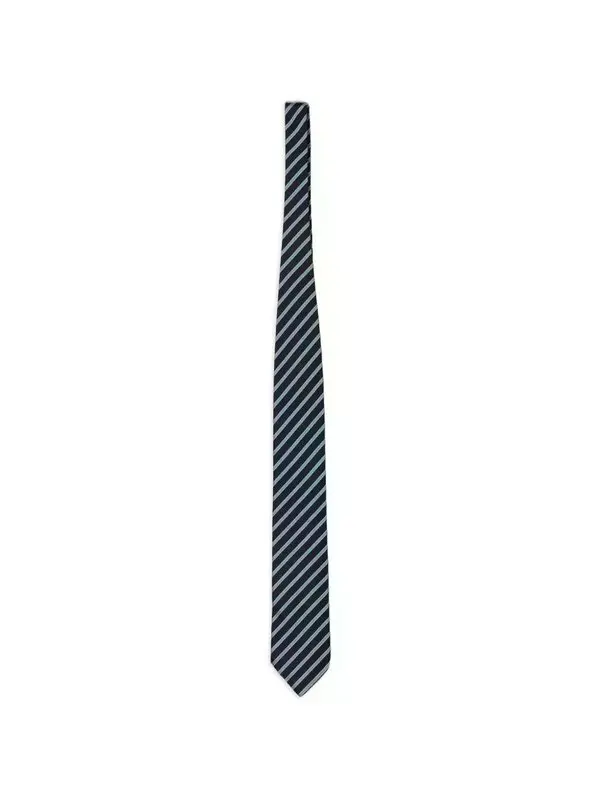 Zegna Striped Silk Tie - Blue