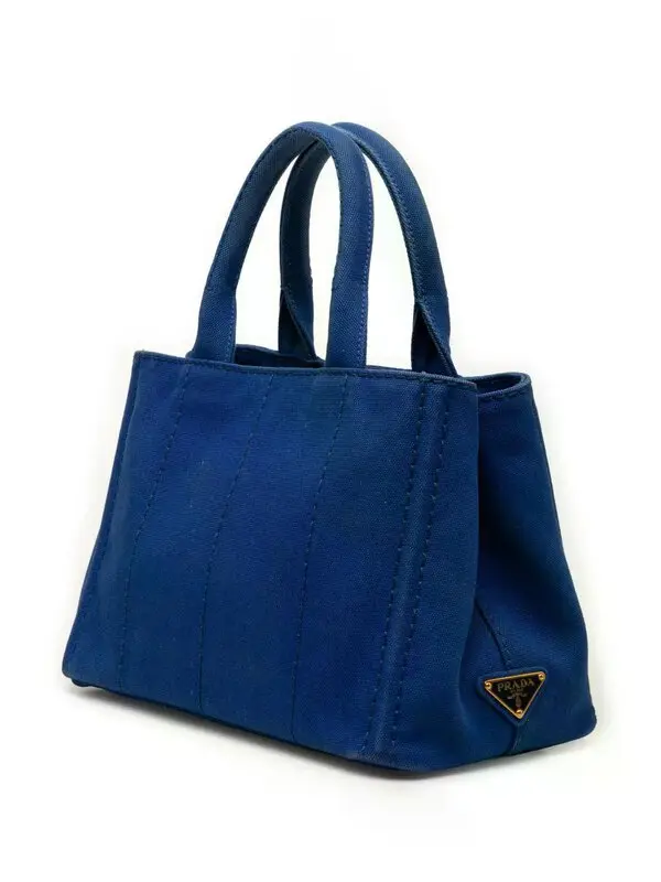 Prada Small Canvas Satchel - Blue