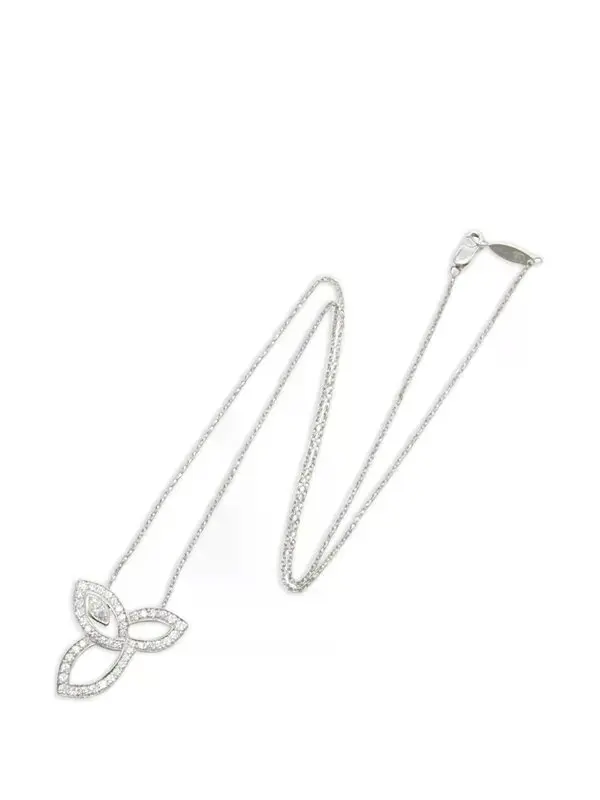 Harry Winston Platinum Diamond Lily Cluster Necklace - Silver