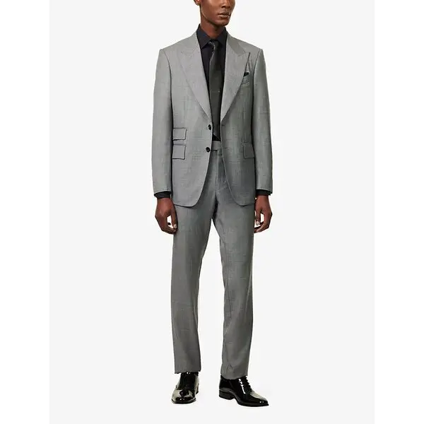 TOM FORD Shelton Single-breasted Wool Suit - Light Grey