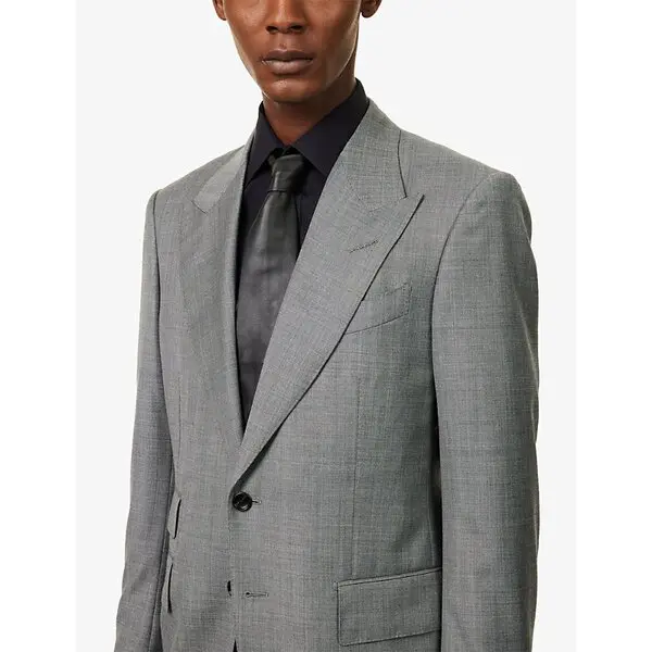 TOM FORD Shelton Single-breasted Wool Suit - Light Grey
