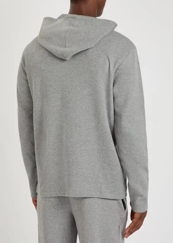 BOSS Waffle Cotton-blend Hooded Sweatshirt
