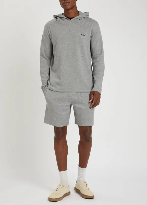 BOSS Waffle Cotton-blend Hooded Sweatshirt