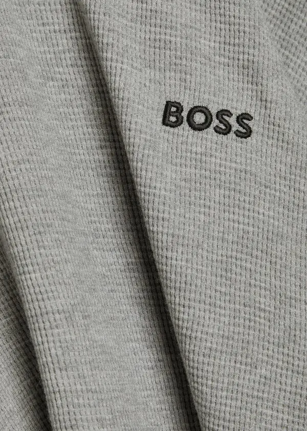 BOSS Waffle Cotton-blend Hooded Sweatshirt