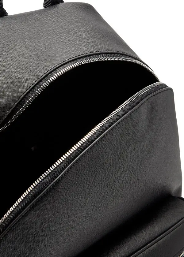 BOSS Saffiano Leather Backpack With Logo Detail