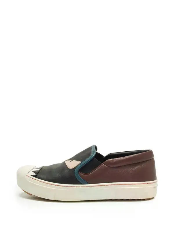 Fendi Monster Eyes Slip-on Sneakers - Black