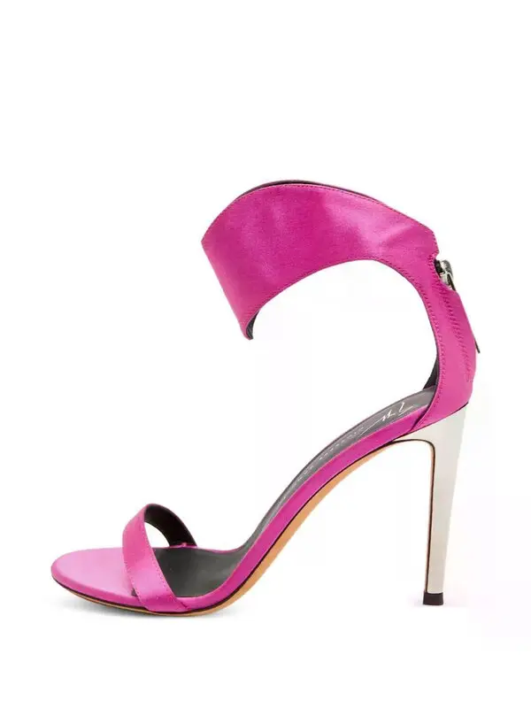 GIUSEPPE ZANOTTI Satin Ankle-strap Stiletto Sandals - Pink