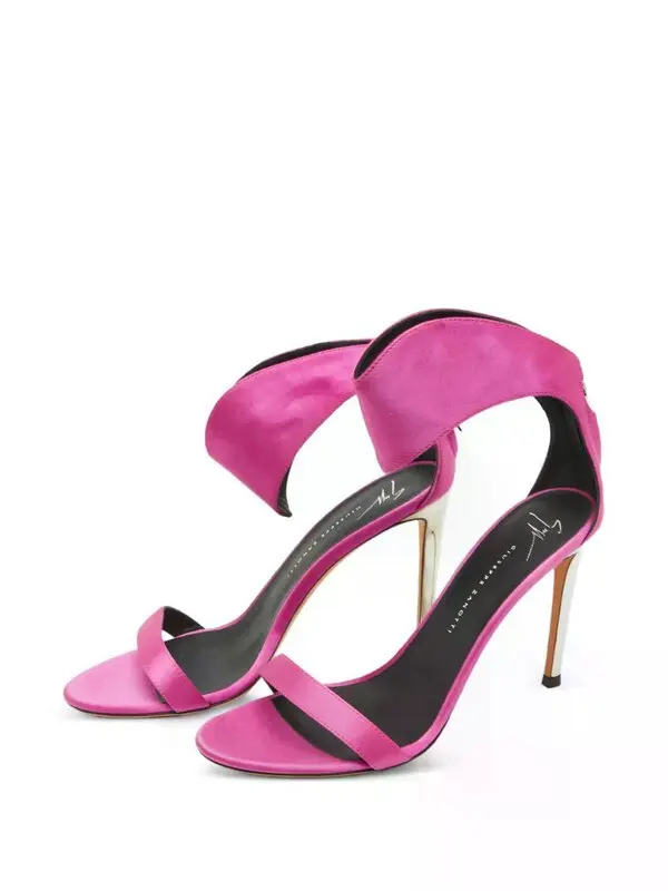 GIUSEPPE ZANOTTI Satin Ankle-strap Stiletto Sandals