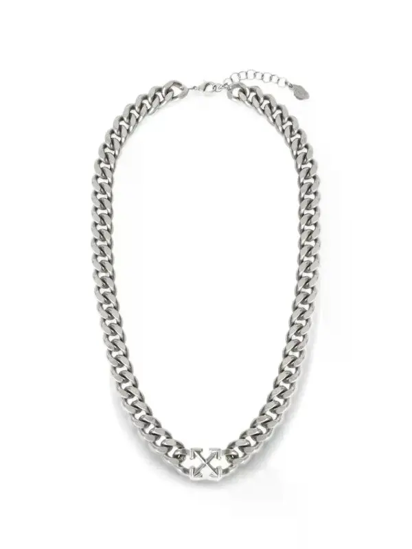 Off-White Arrows Curb-chain Necklace - Silver