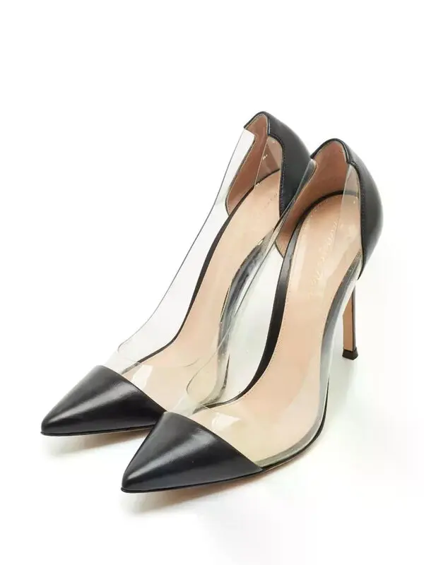 GIANVITO ROSSI Plexi Pointed-toe Pumps - Black