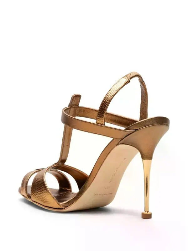 Manolo Blahnik Retaux T-bar Stiletto Sandals - Brown