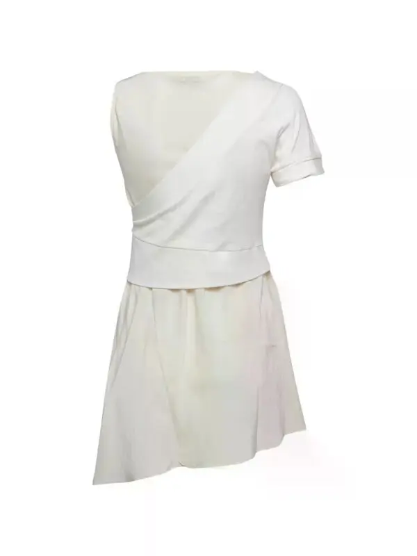 Brunello Cucinelli Cream Silk Panel One-shoulder Tunic Top