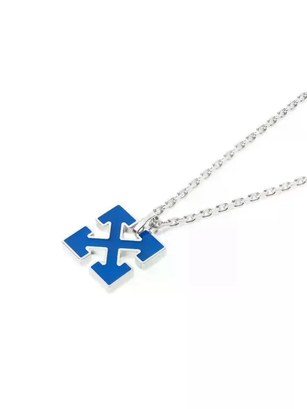 Off-White Enamel Arrow Pendant Necklace
