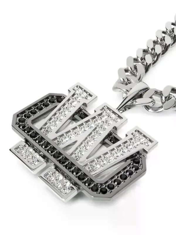 Off-White Bling Strass Curb Chain Necklace