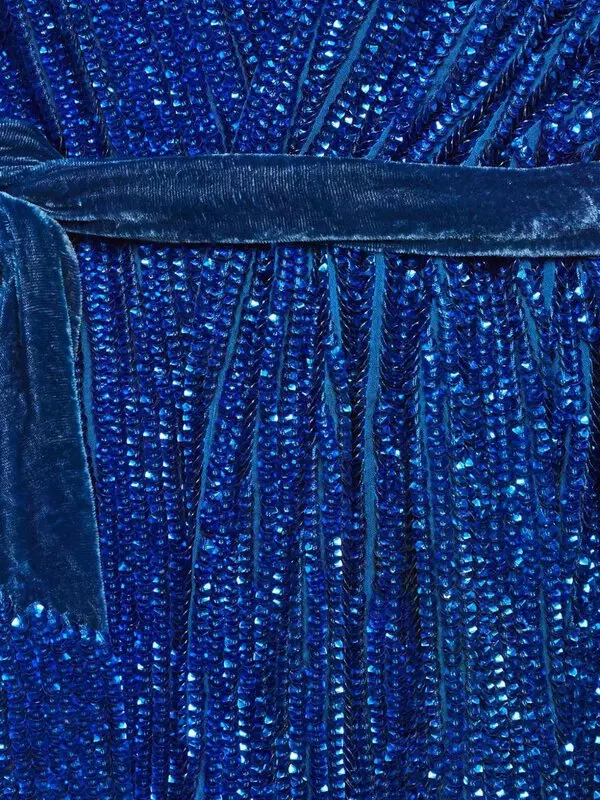 Retrofete Gabrielle Sequin Wrap Midi Dress