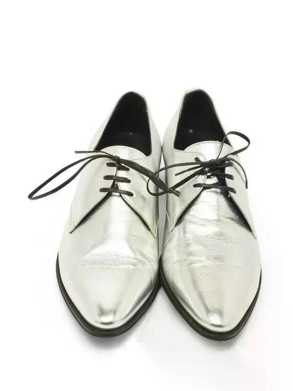 Celine Tone Metallic Lace-up Oxford Shoes