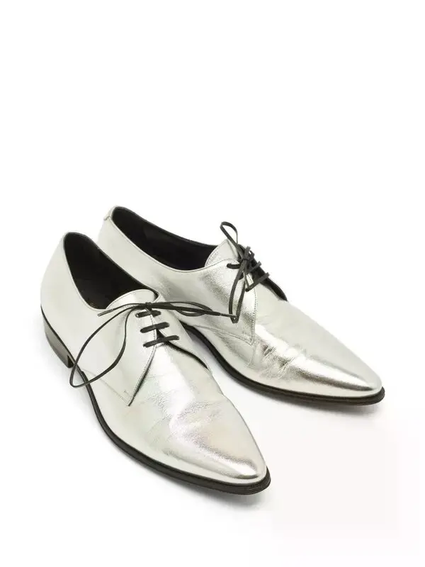 Celine Tone Metallic Lace-up Oxford Shoes