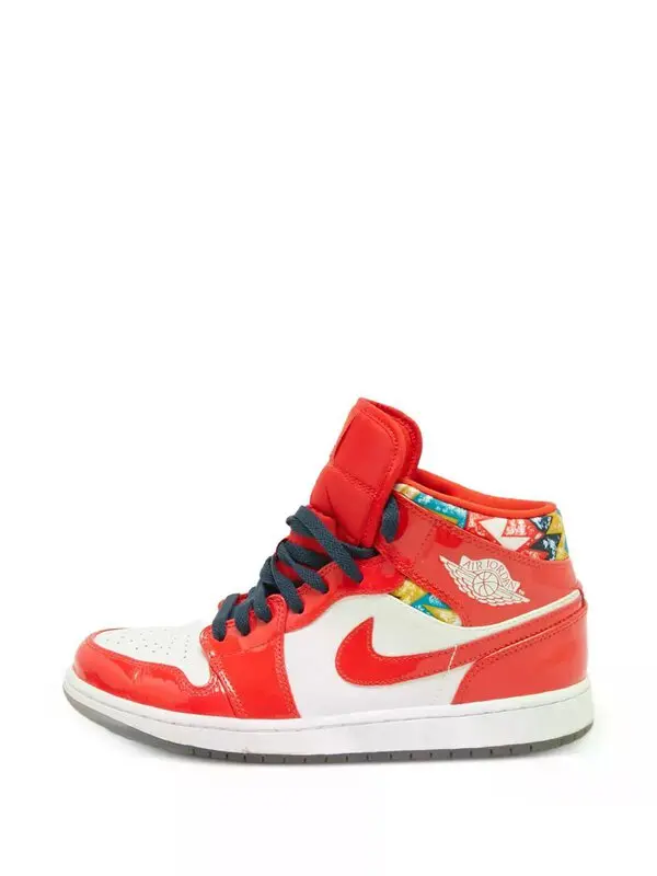JORDAN Air 1 Barcelona Sweater High-top Sneakers - Red