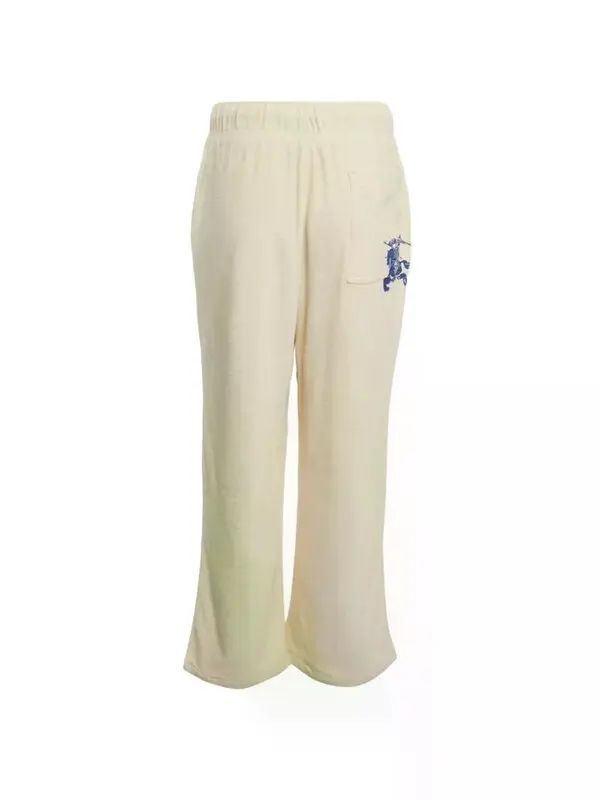 Burberry Cream Terry Cloth Drawstring Wide-leg Trousers - Neutrals