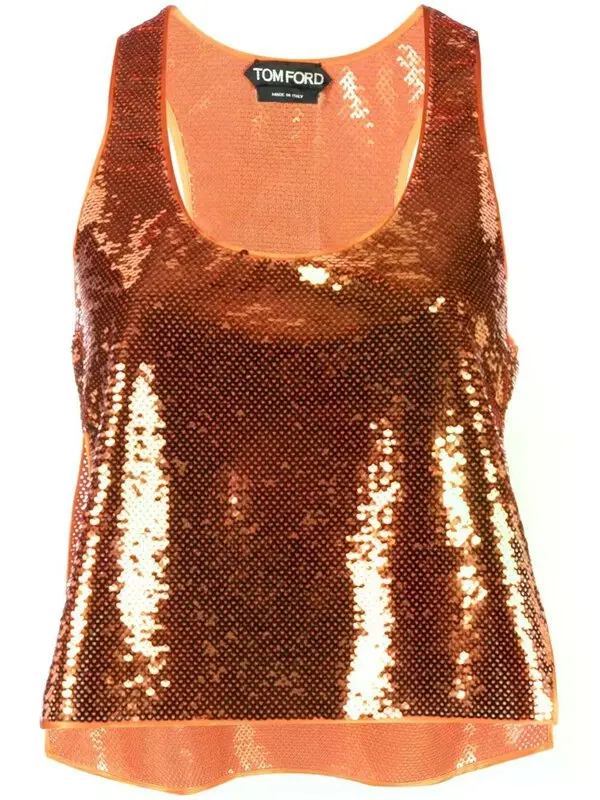 TOM FORD Sequin-embellished Vest Top - Orange