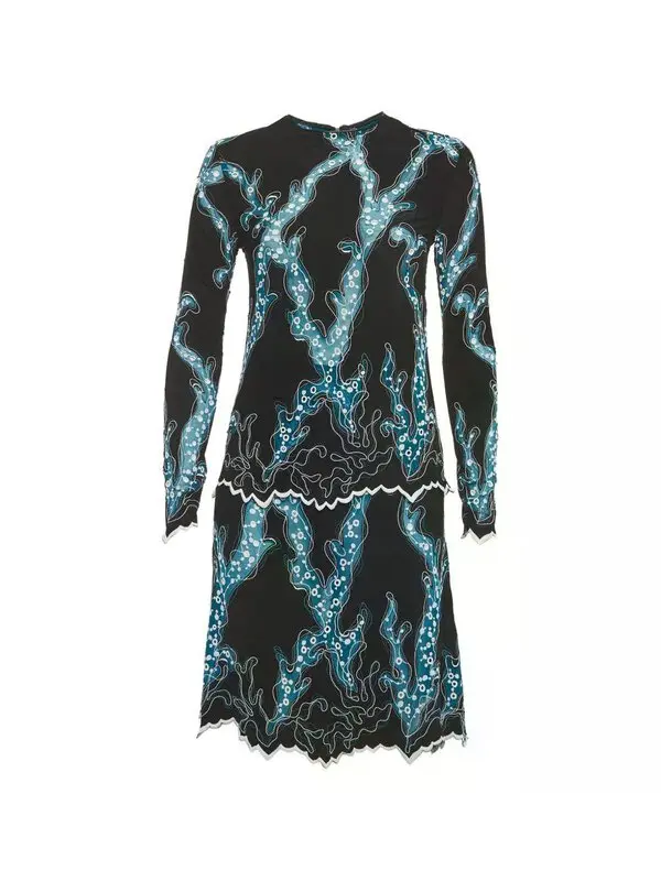 LOUIS VUITTON Embroidered Jersey Midi Dress