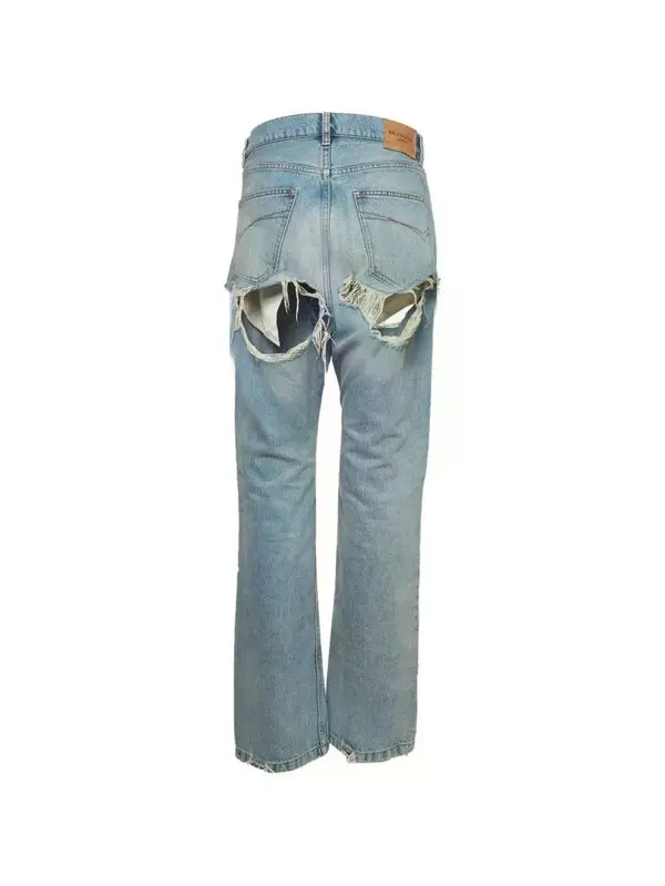 Balenciaga Distressed Light Wash Denim Jeans