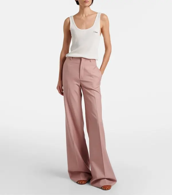 Chloé Virgin Wool Flared Trousers