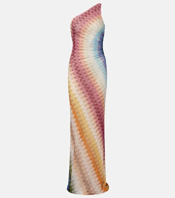 Missoni Gathered One-shoulder Maxi Dress - Multicoloured