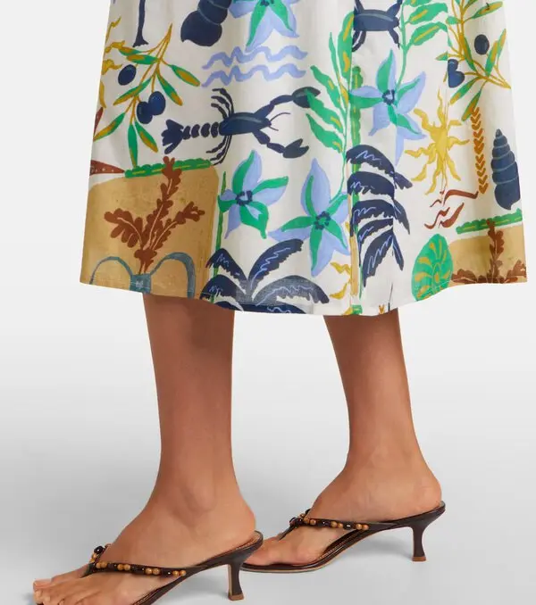 Velvet By Graham & Spencer Leyla Printed Cotton Midi Dress