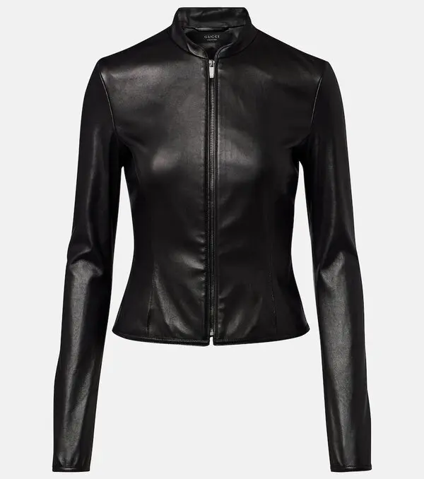 Gucci Leather Zip-up Jacket