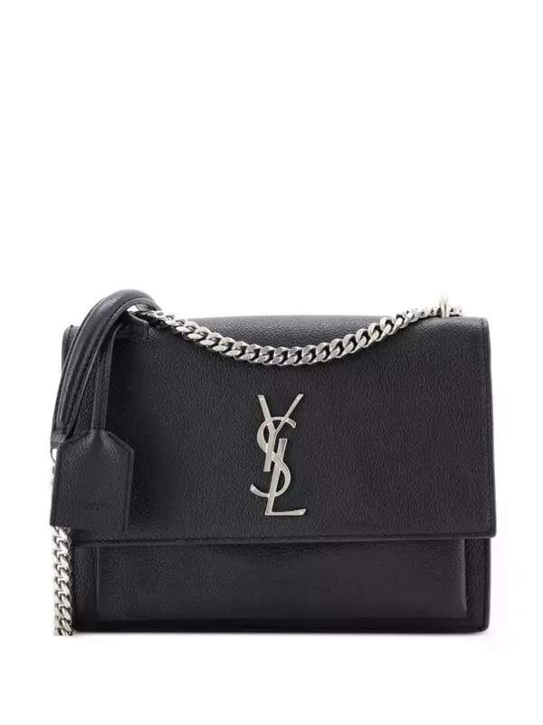 Saint Laurent Sunset Leather Medium Crossbody Bag - Black