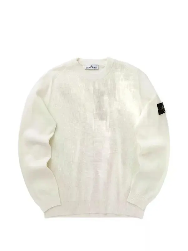 Stone Island Logo-patch Crew-neck Sweater - Neutrals