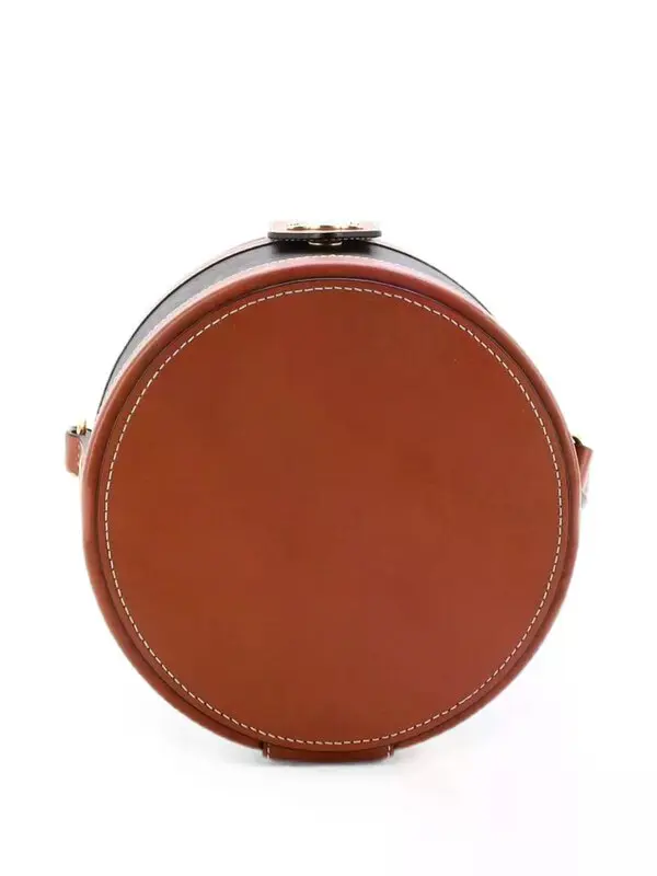 Celine Tambour Triomphe Coated Canvas Medium Crossbody Bag - Brown