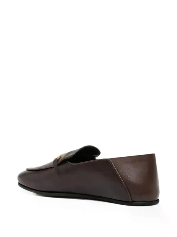 Bally Dark Smooth Grain Hardware Detail Loafers - Brown