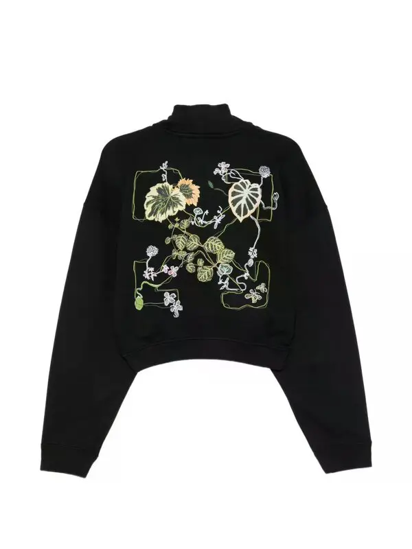 Off-White Arrow Leaves Zip-up Sweatshirt - Black