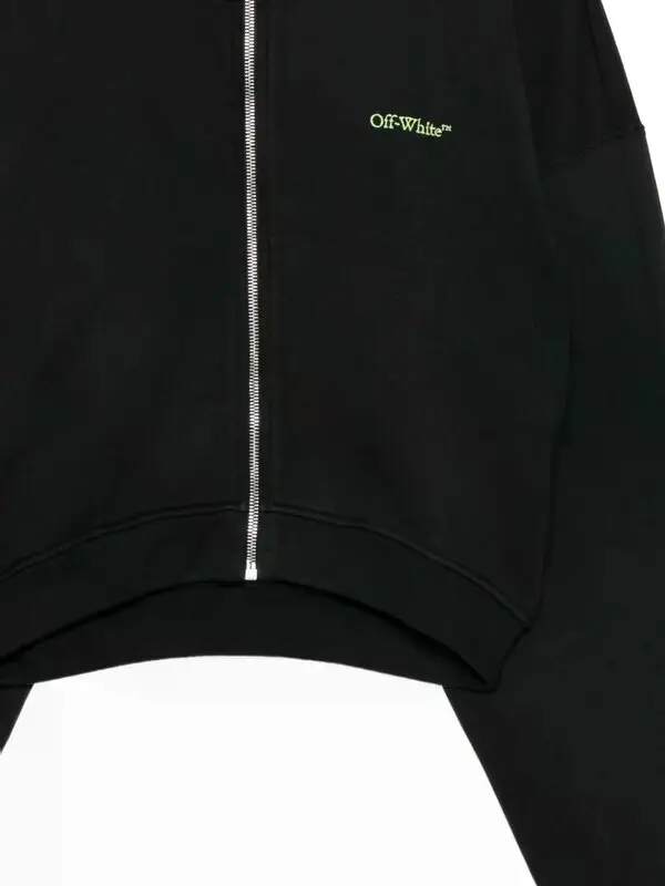 Off-White Arrow Leaves Zip-up Sweatshirt - Black